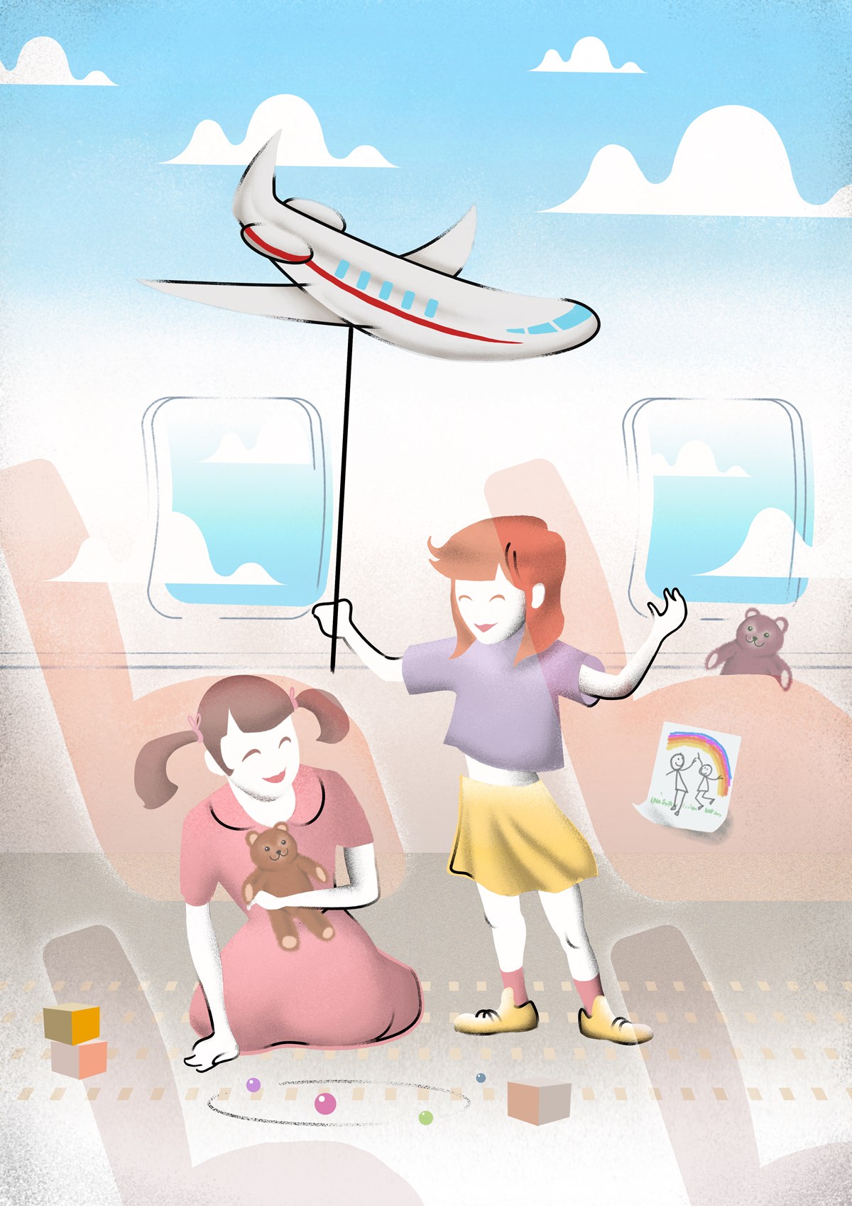 Two little girls’ own jet